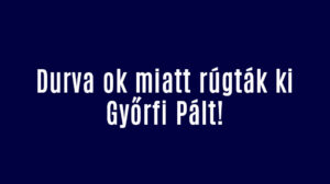 Durva ok miatt rúgták ki Győrfi Pált! - Hírkatarzis - Az érdekességek ...